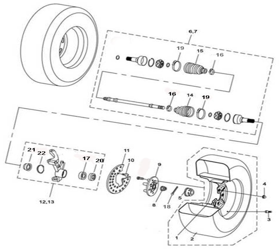 Front Axle AX2150213 — Hisun Parts Central